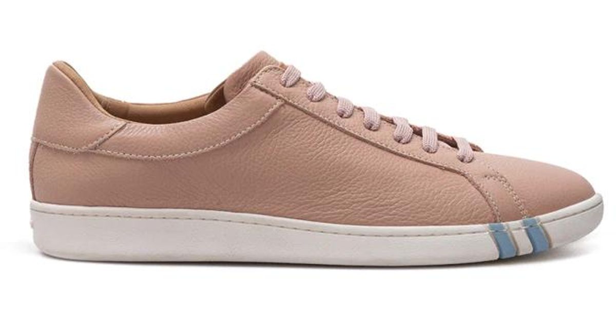 Bally Elegant Cotton Leather Sneakers in Brown | Lyst