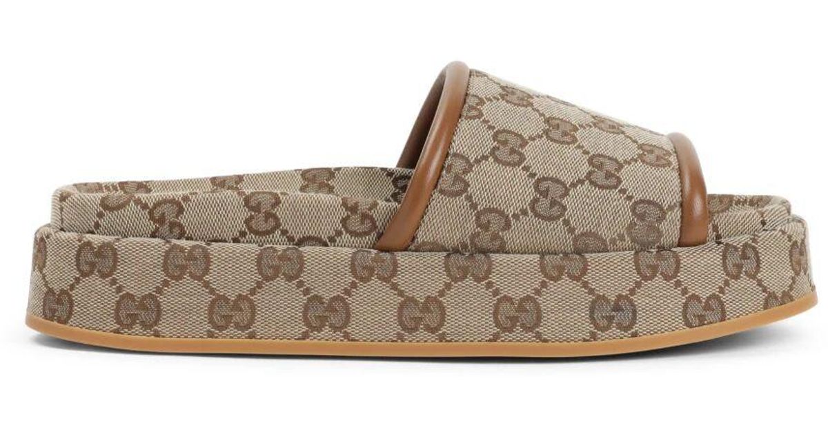 Gucci Sliders in Brown | Lyst