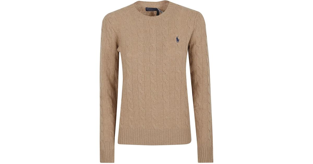 Polo Ralph Lauren Round-Neck Knitwear in Brown | Lyst