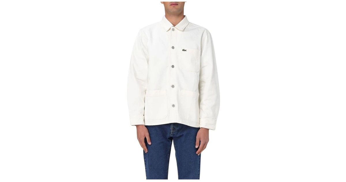 Lacoste Light Jackets in White for Men | Lyst