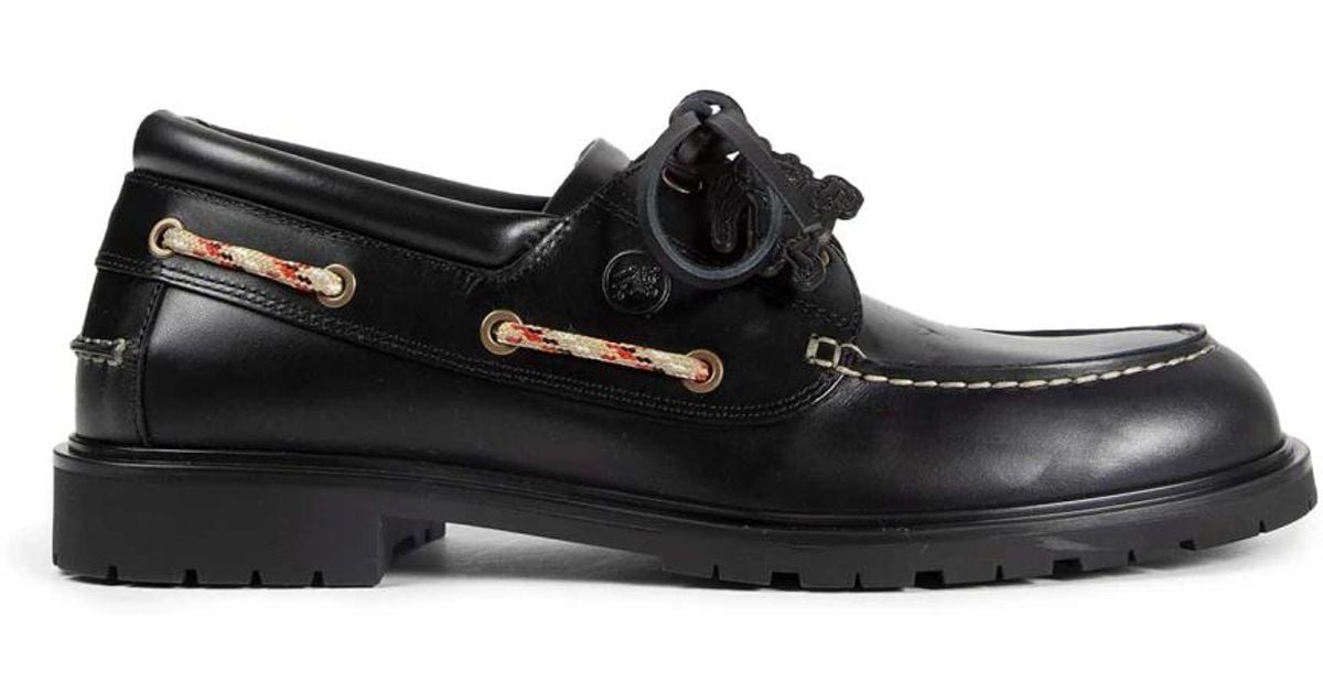 Burberry Boat Shoes in Black for Men | Lyst UK