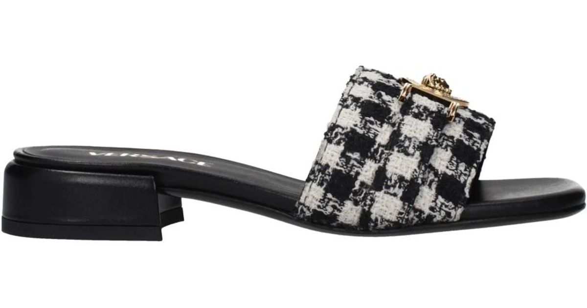 Versace Sliders in Black | Lyst