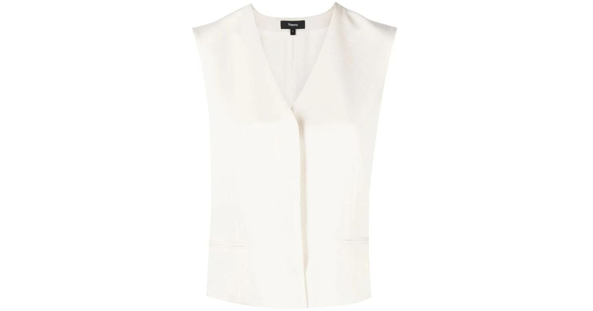 Theory Vests in White | Lyst