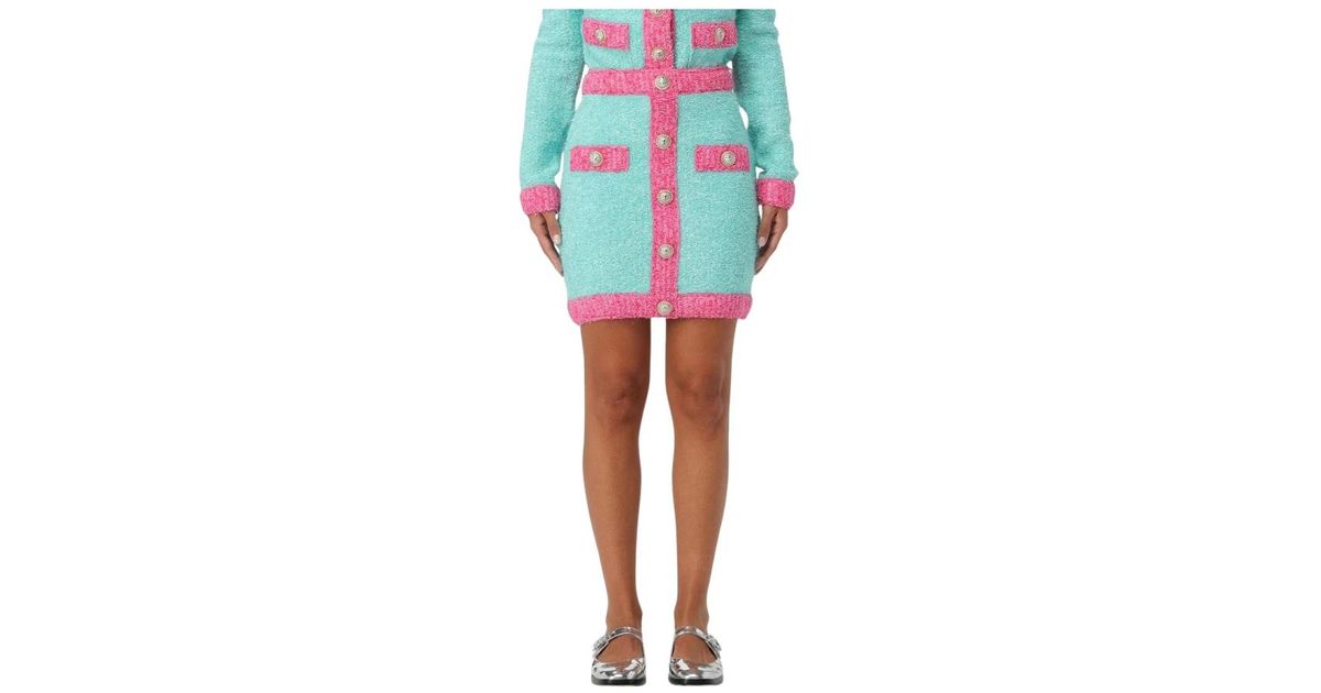 Balmain Short Skirts in Blue | Lyst UK