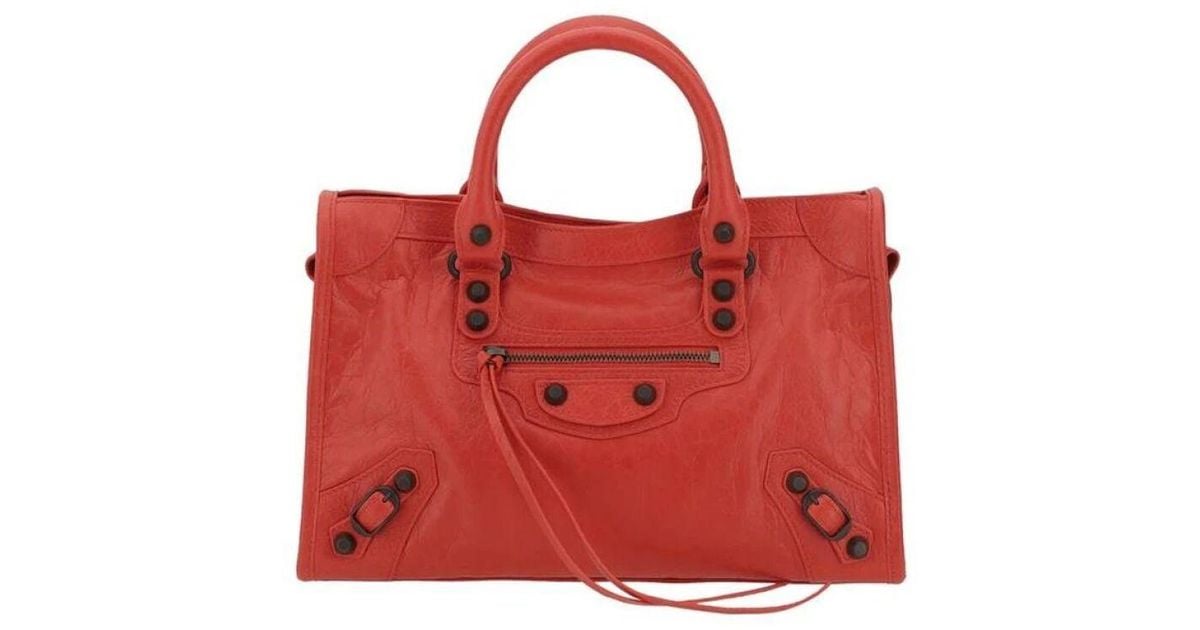 Balenciaga Handbags in Red | Lyst