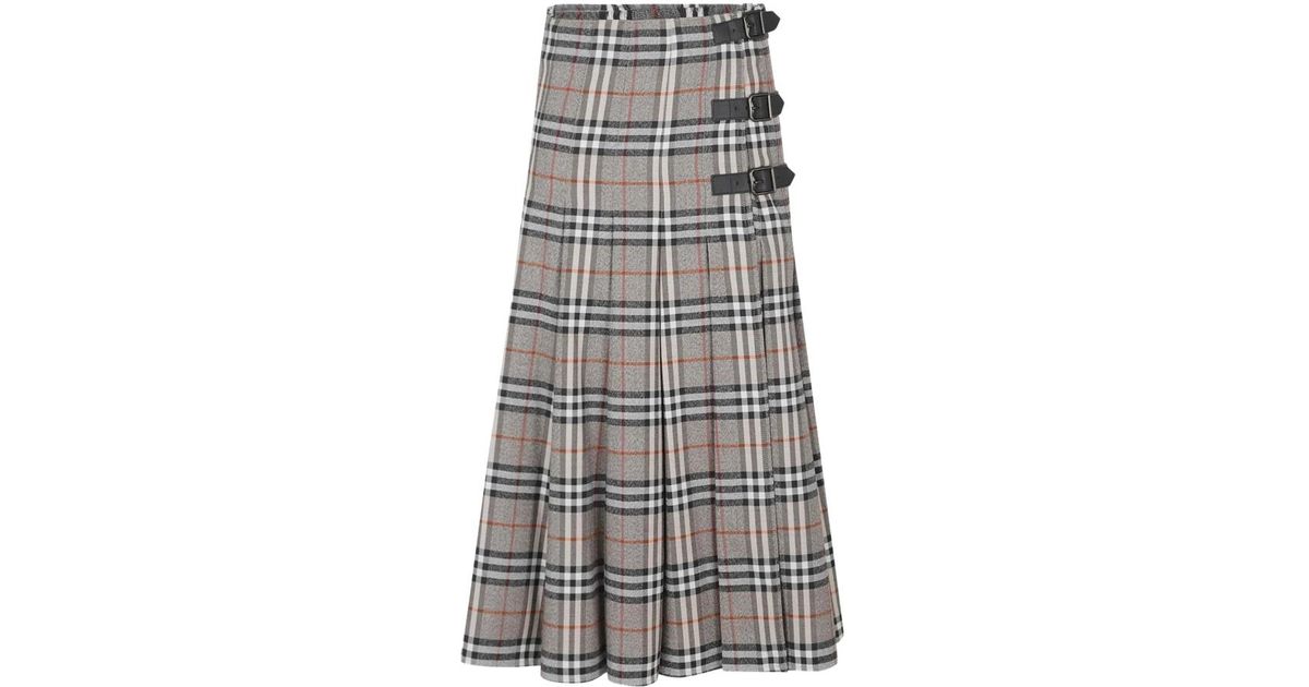 Burberry Maxi Skirts in Grey | Lyst UK