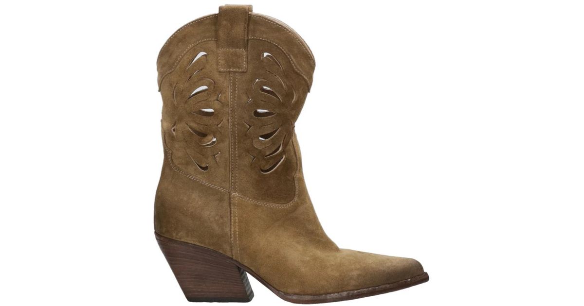 Elena Iachi Cowboy Boots in Green | Lyst