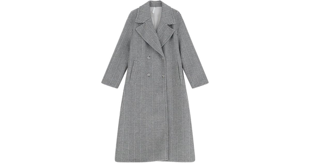 Imperial Double-Breasted Coats in Gray | Lyst