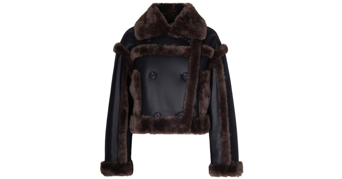 Stand Studio Faux Fur & Shearling Jackets in Black | Lyst UK