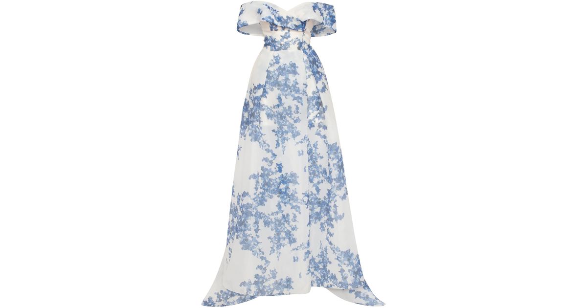 Millà Catchy Off-The-Shoulder Hydrangea Maxi Dress in Blue | Lyst