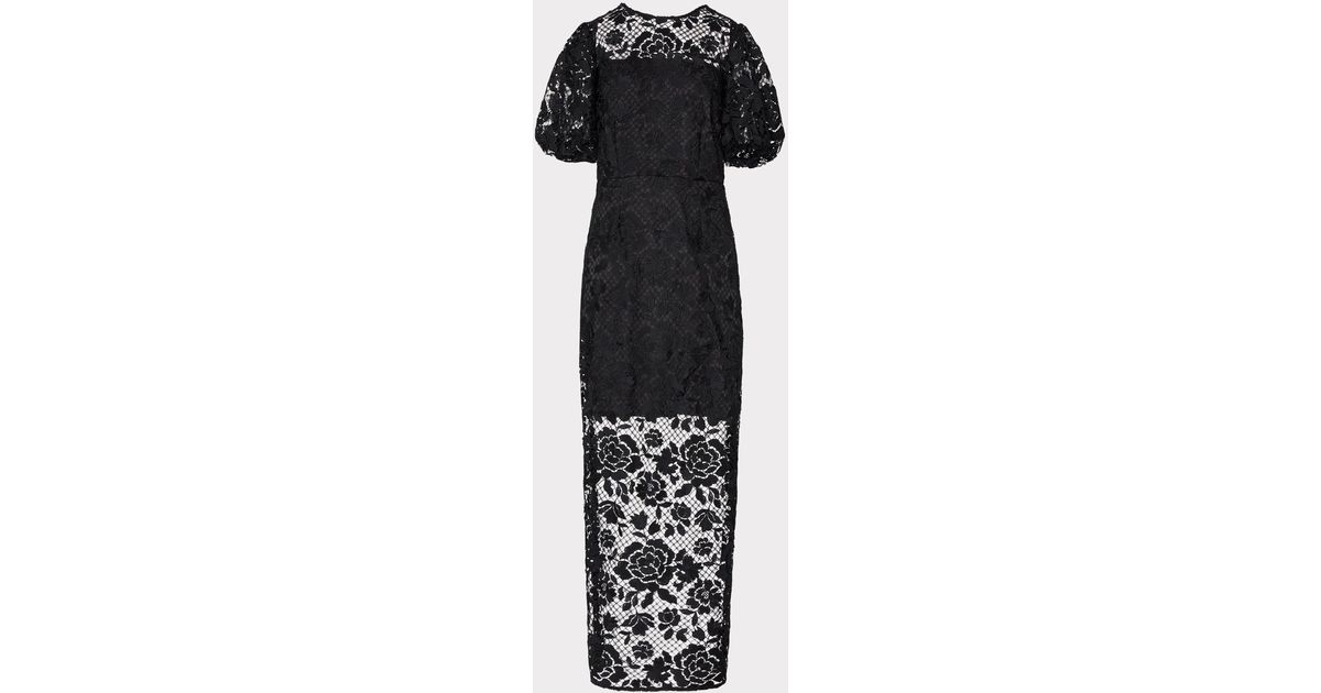MILLY Yasmin Rose Mosaic Maxi Dress in Black | Lyst