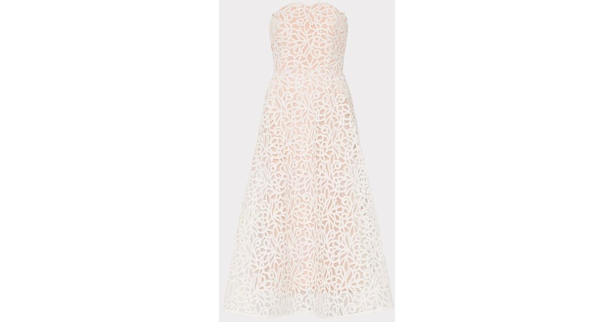 MILLY Petunia Curled Lace Gown in White | Lyst