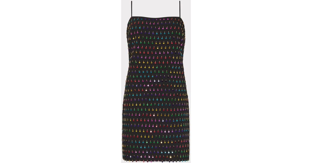 MILLY Colette Beaded Sequin Mini Dress in Black | Lyst