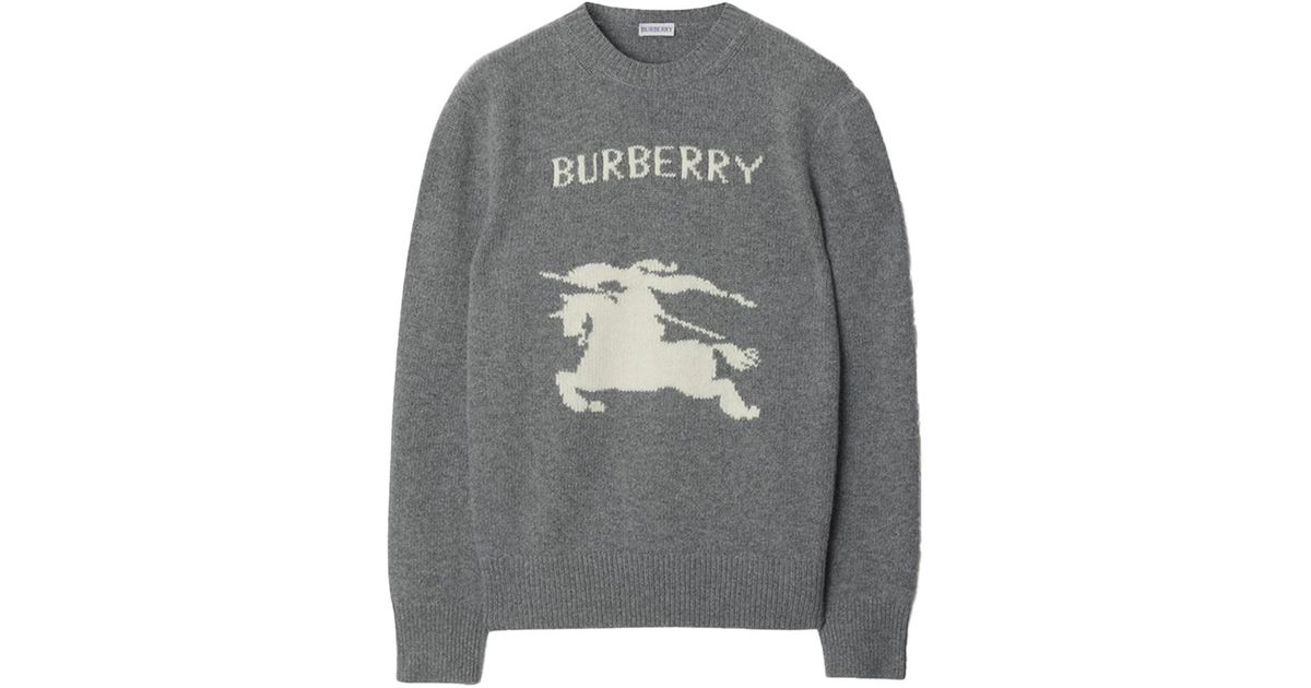 Burberry Ekd Wool Cashmere Sweater in Grey for Men | Lyst UK