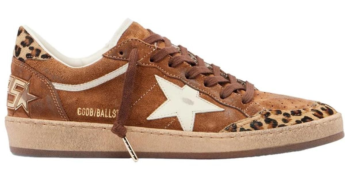 Golden Goose Ballstar Glitter/Leo in Brown | Lyst UK