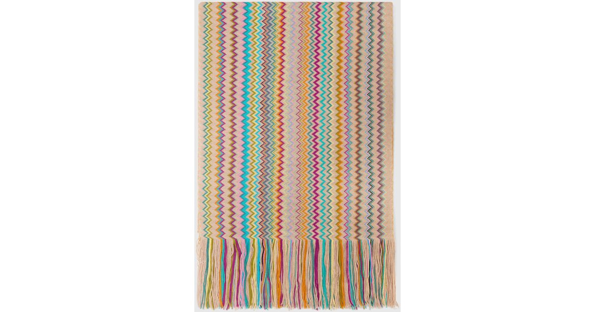 Missoni Scarf With Zigzag Pattern And Fringes | Lyst UK