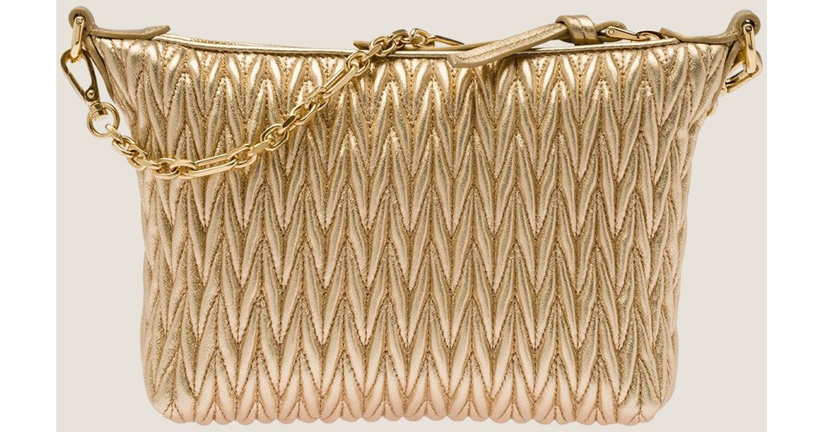 Miu Miu Miu Spirit Matelassé Leather Mini Bag in Natural | Lyst Miu Miu Miu Spirit Matelassé Leather Mini Bag in Natural | Lyst