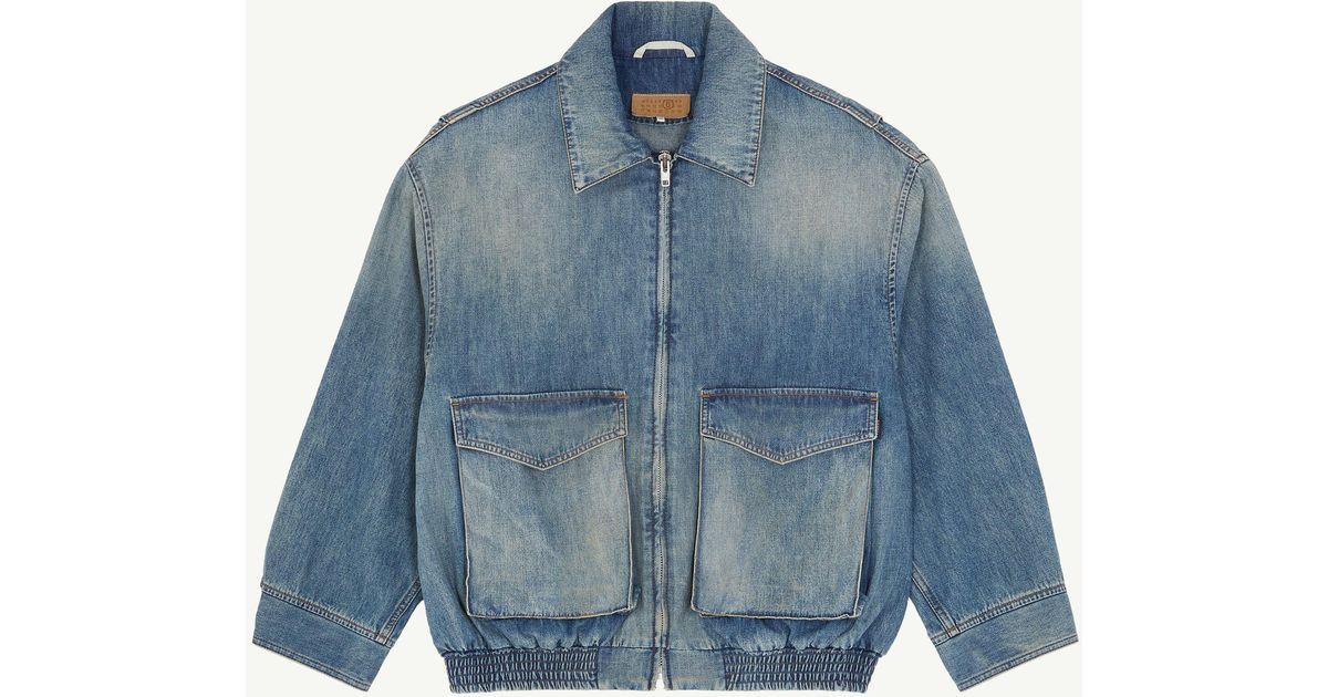 MM6 by Maison Margiela Denim Jacket With Flap Pockets in Blue | Lyst UK