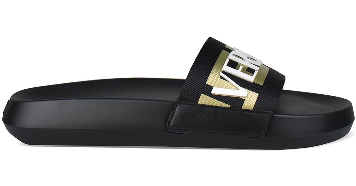 Versace Slides in Black for Men | Lyst UK
