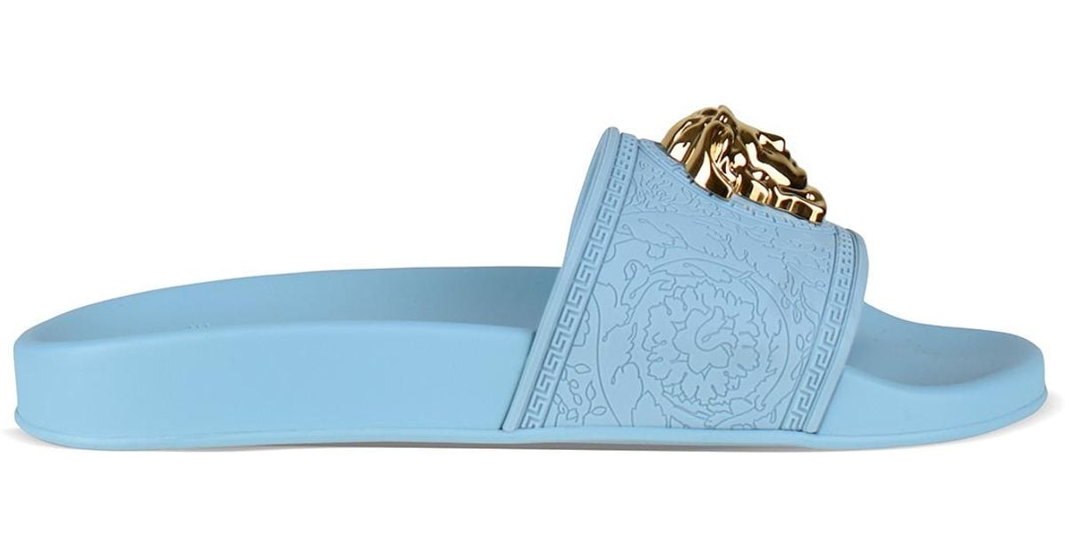 Versace Medusa Slides in Blue | Lyst