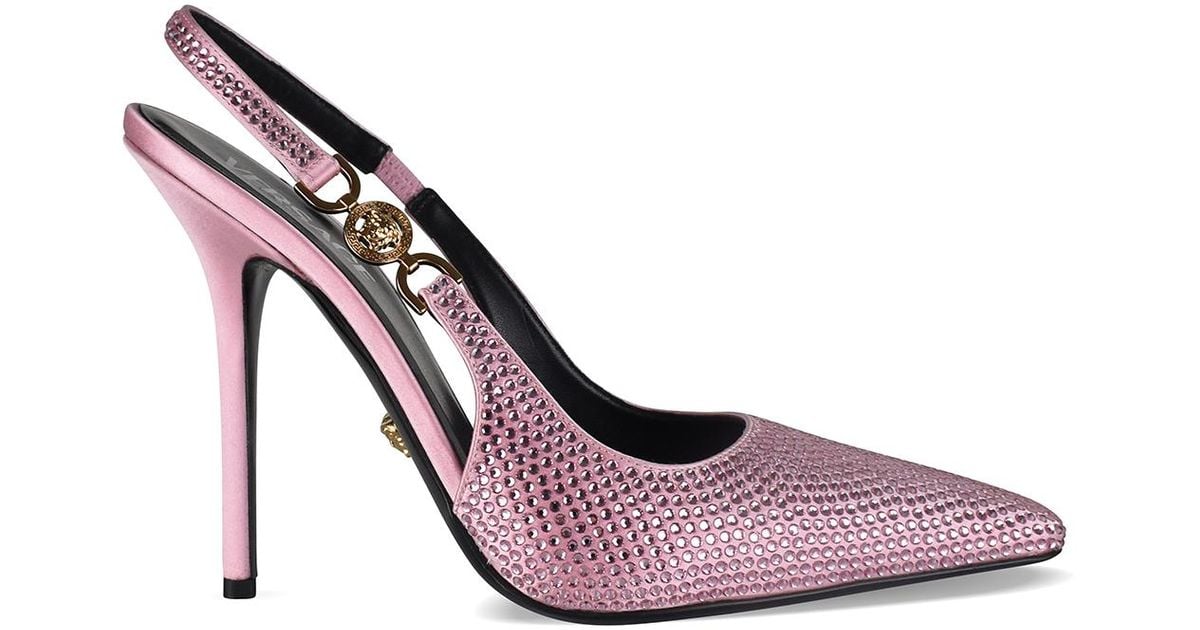 Versace Medusa '95 Slingback Pumps in Pink | Lyst