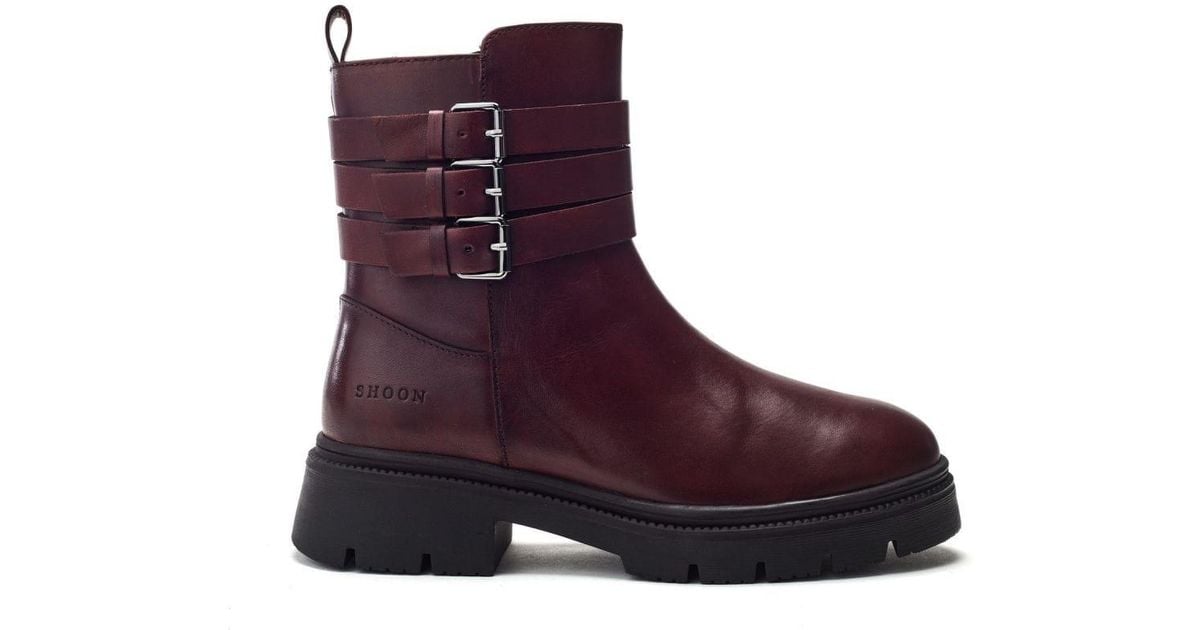 Shoon Sh Giddy Burgundy Leather in Purple | Lyst UK