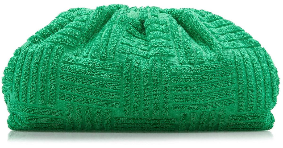 Bottega Veneta Teen Pouch Terry Clutch in Green | Lyst