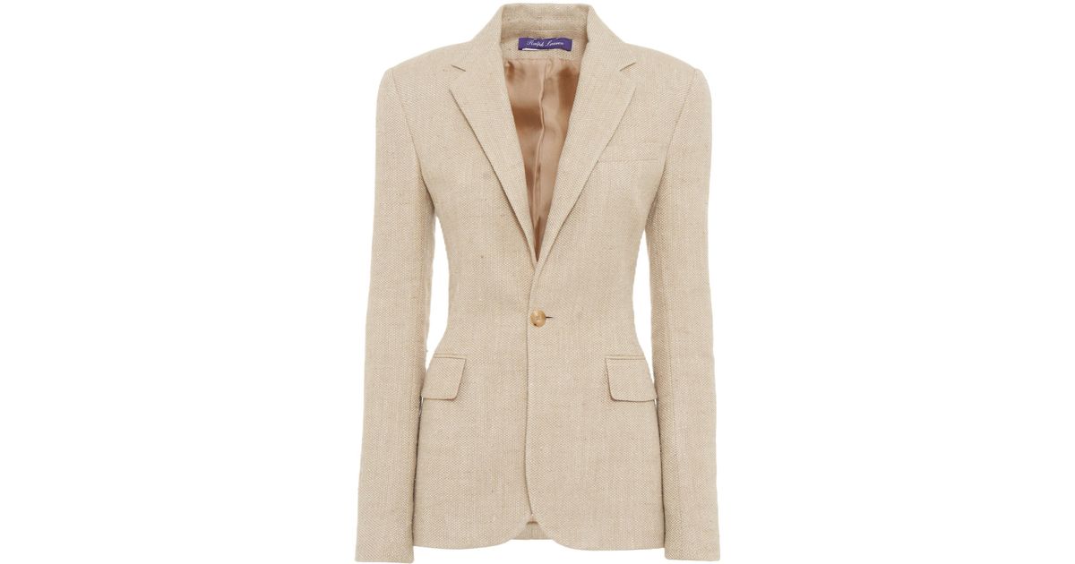 Ralph Lauren Safia Textured Linen Blazer in Natural | Lyst