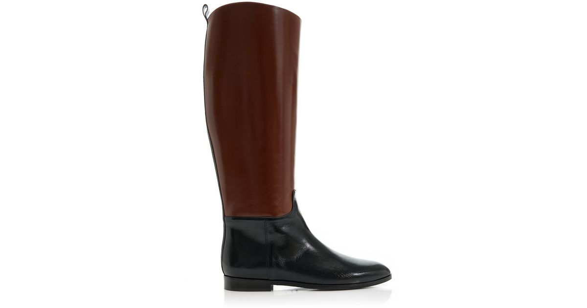 Gia Borghini Marta Leather Knee Boots in Brown | Lyst