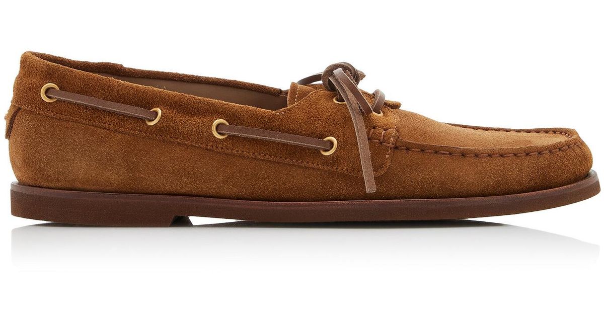Gianvito Rossi Suede Boat Shoes in Brown | Lyst