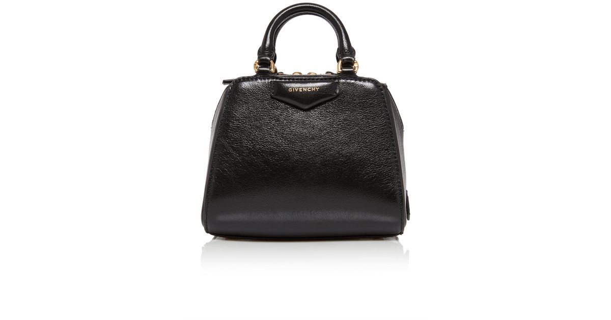 Givenchy Mini Antigona Cube Leather Top Handle Bag in Black | Lyst