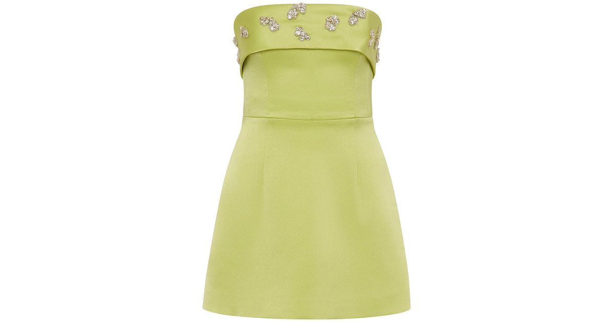 Rachel Gilbert Laira Embellished Mini Dress in Yellow | Lyst UK