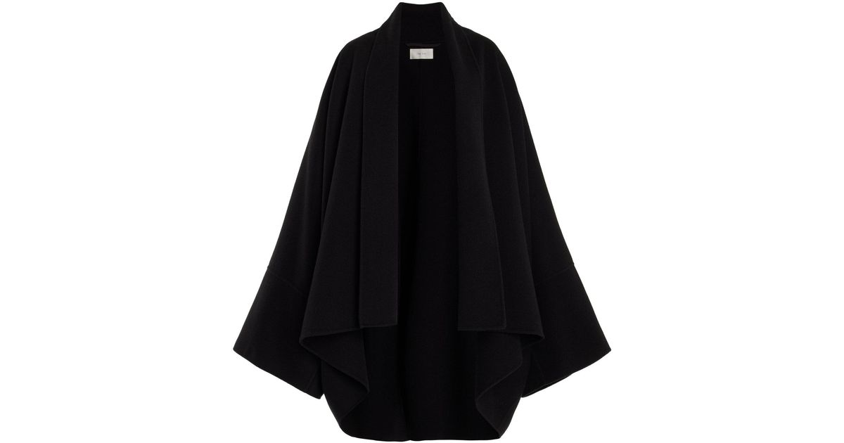 The Row Mavis Oversized Cashmere Cloak Coat in Black | Lyst