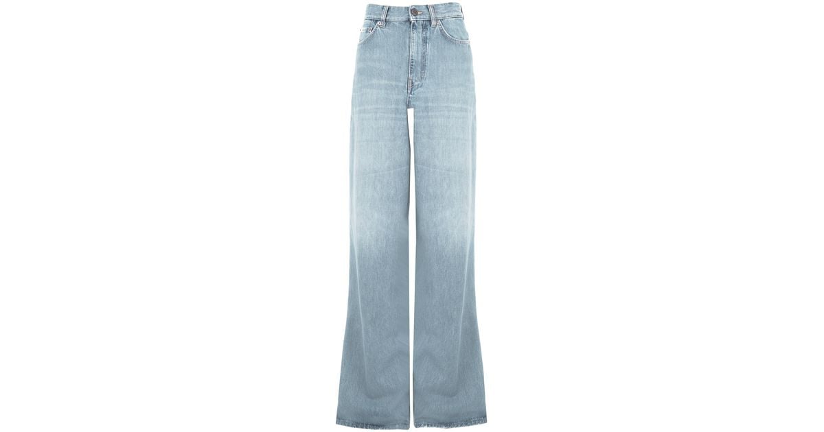 Chloé Paneled Rigid High-rise Wide-leg Jeans in Blue | Lyst