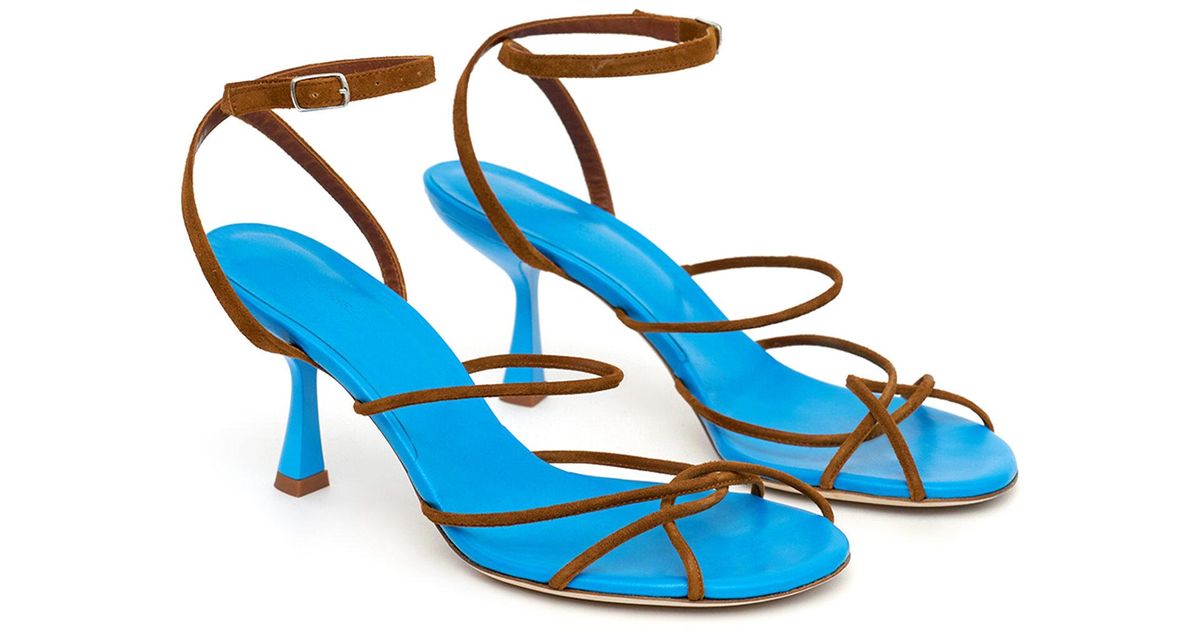 Christopher Esber Blaze Suede Sandals in Blue | Lyst
