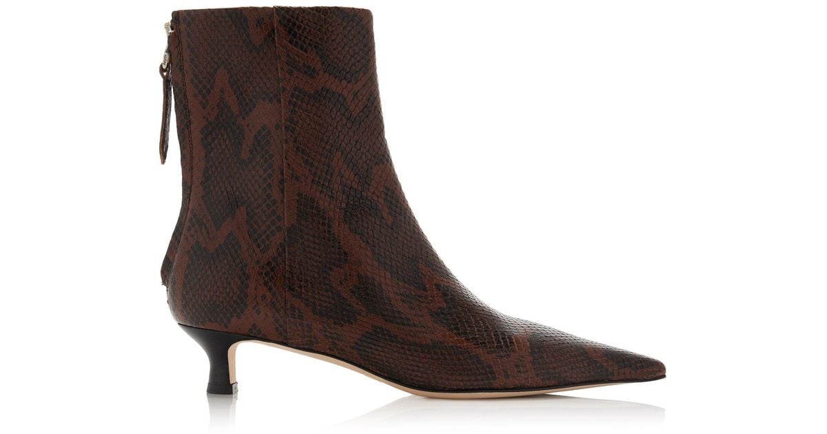 Aeyde Zoe Snake-effect Leather Ankle Boots in Brown | Lyst