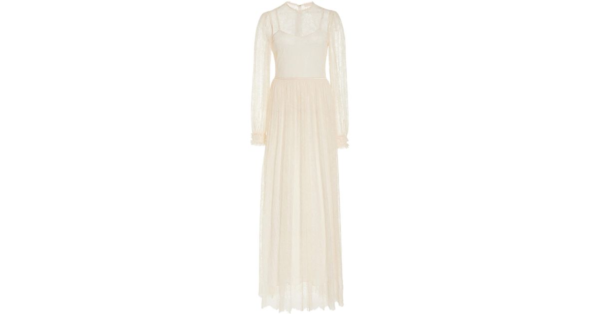 Ulla Johnson Josephine French Chantilly Lace Midi Dress in White | Lyst UK