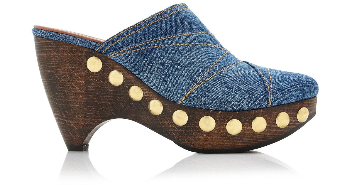 Alaïa Le Sabot Denim Clogs in Blue | Lyst