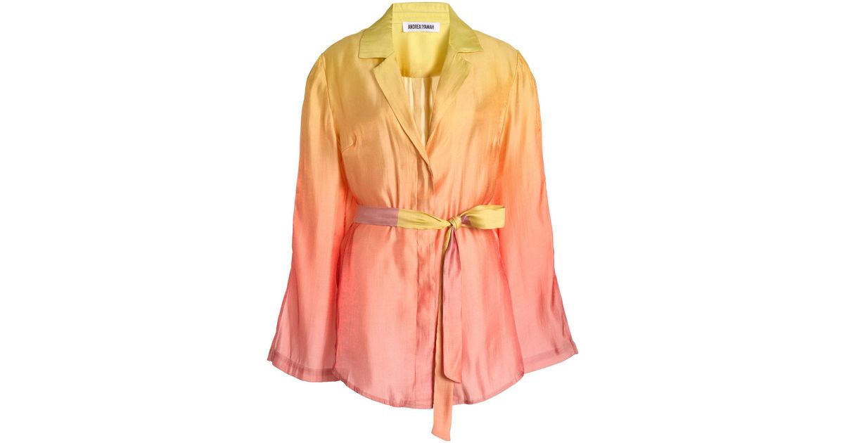 Andrea Iyamah Bata Satin Shirt in Pink | Lyst