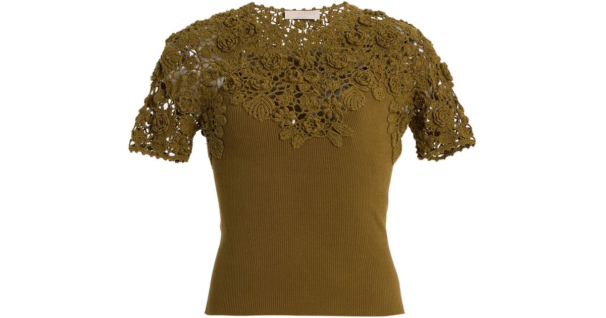 Ulla Johnson Clelia Crochet Top in Green | Lyst UK