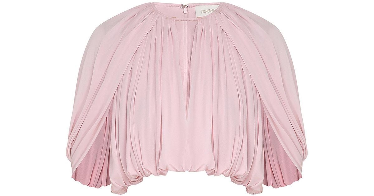 Zimmermann Alchemy Jersey Cape Top in Pink | Lyst Australia