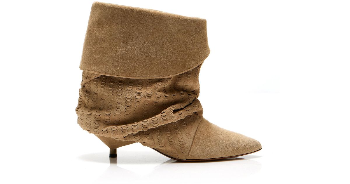 Isabel Marant Edrik Suede Boots in Natural | Lyst