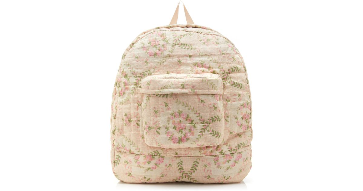 LoveShackFancy Silk Vega Mini Floral Jacquard Backpack - Lyst