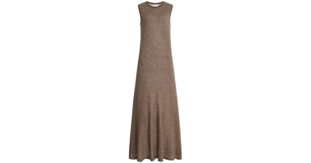 Lisa Yang Madelena Cashmere-Silk Maxi Dress in Brown | Lyst UK