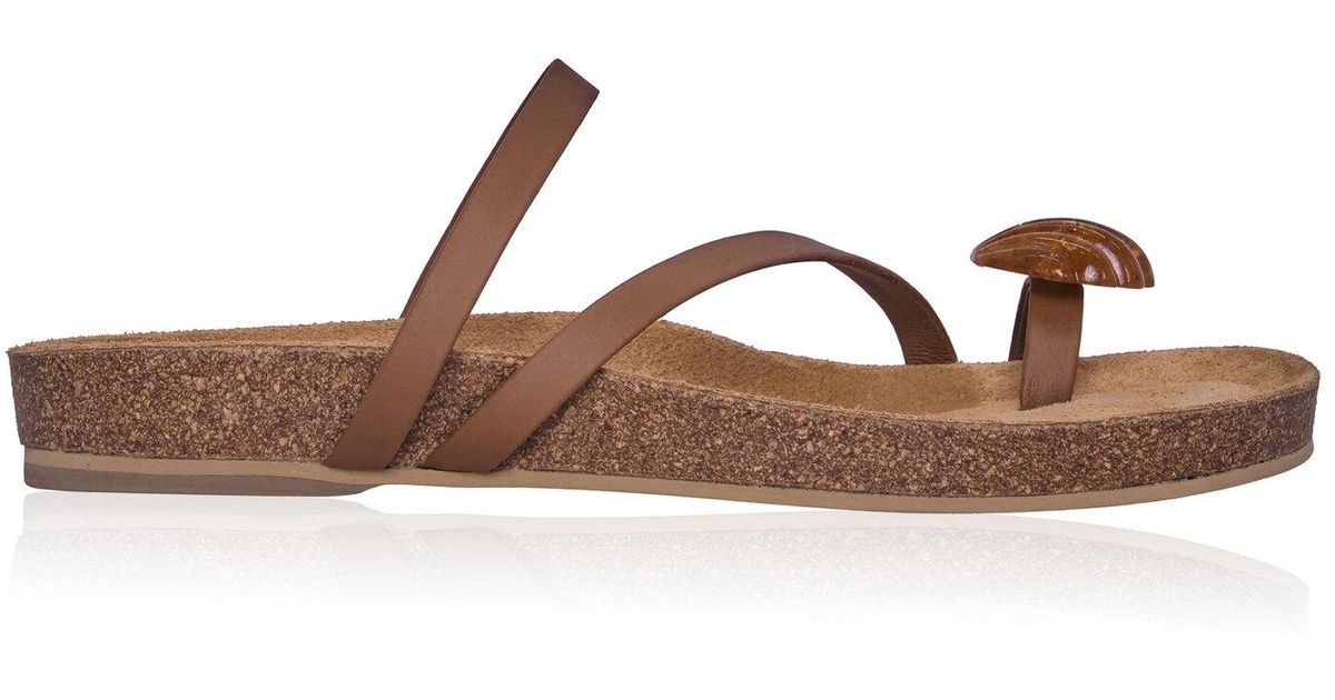Johanna Ortiz Aztec Horse Leather Sandals in Brown | Lyst UK