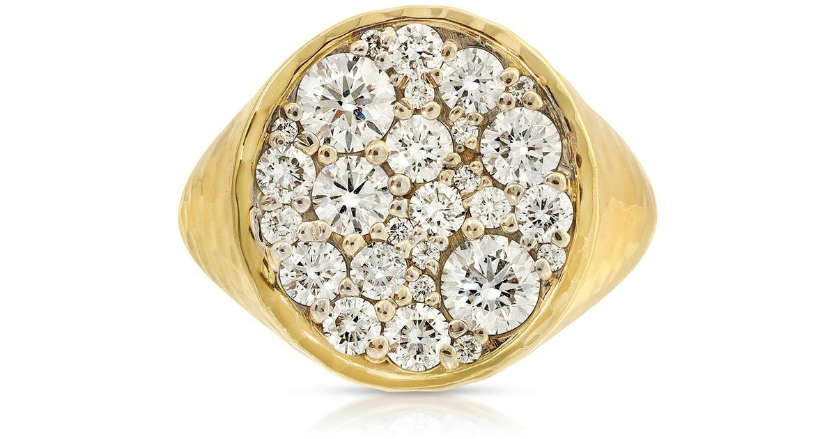 Octavia Elizabeth 18K Diamond The Octavia Signet Ring in Metallic | Lyst