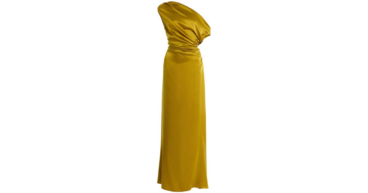 STAUD Phare Stretch-Silk Maxi Dress in Yellow | Lyst UK