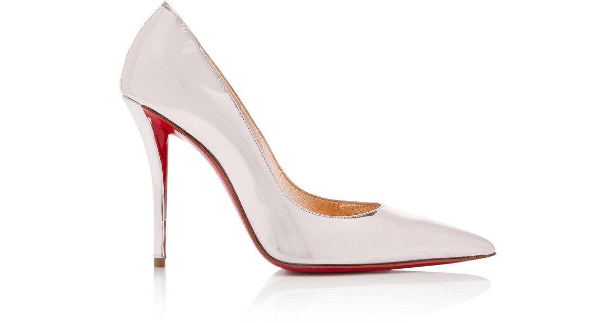 Christian Louboutin Miss Z 100Mm Metallic Leather Pumps in Pink | Lyst