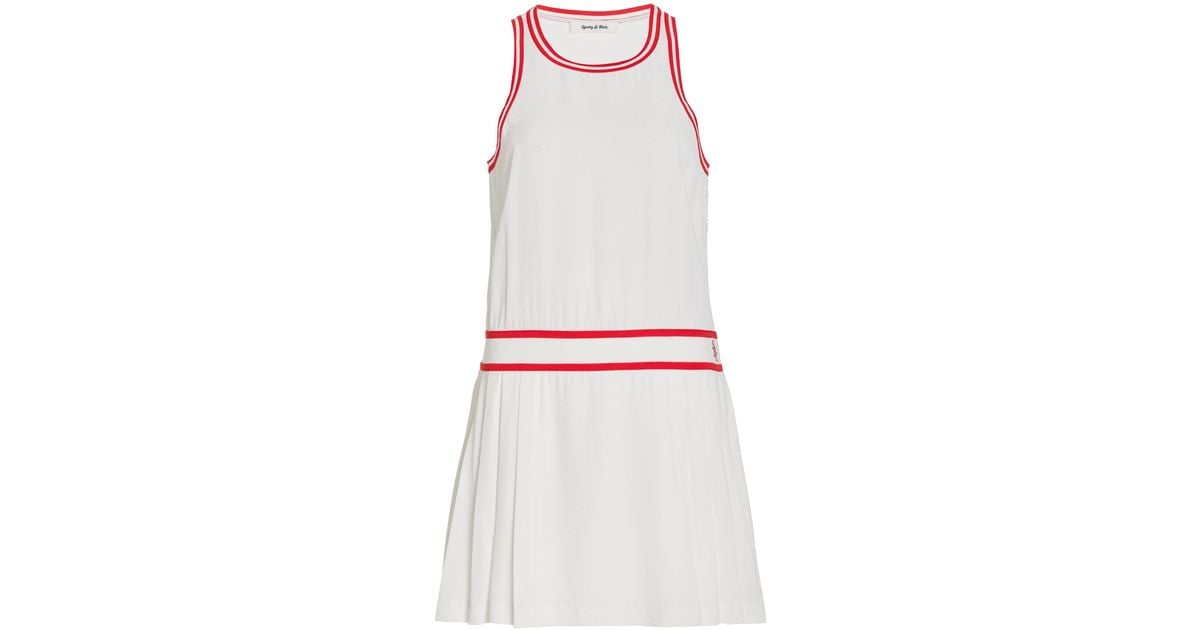 Sporty & Rich Phoebe Pleated Tennis Tank Mini Dress in White | Lyst
