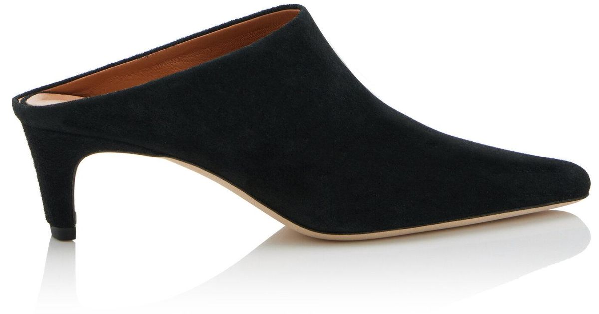 STAUD Wally Suede Mules in Black | Lyst